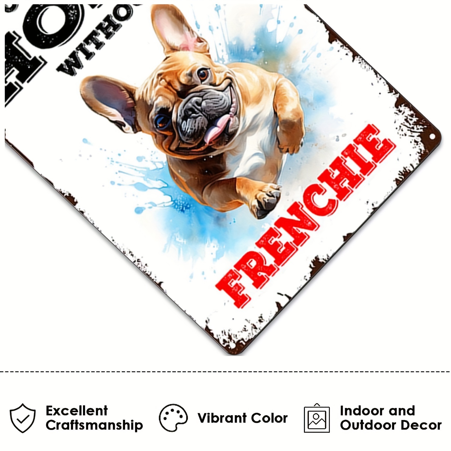 Panneau En Métal Vintage Cane - Temu France