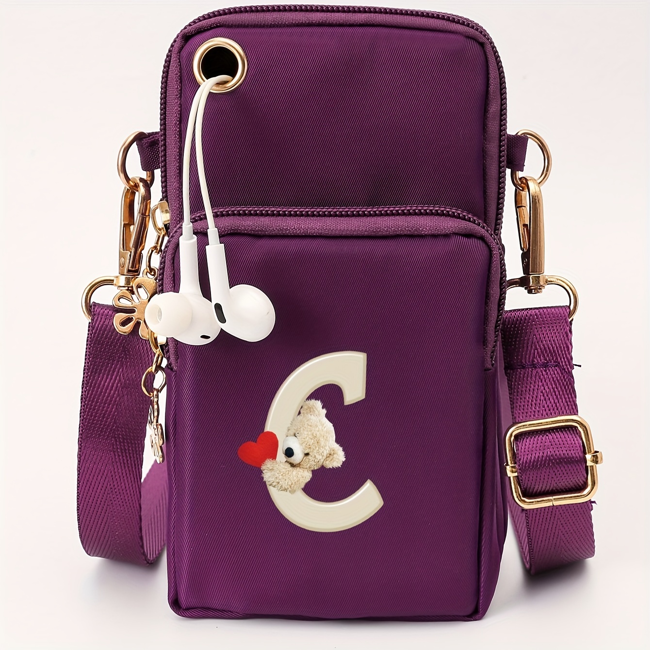 Valentine's Day Letter Teddy Bear Red Love Pattern Shoulder - Temu ...