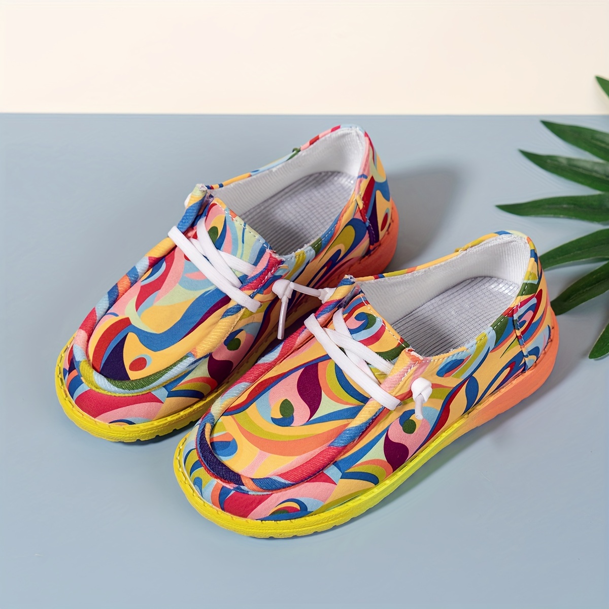 Trendy Colorful Slip Low Top Loafer Shoes Girls Lightweight - Temu ...