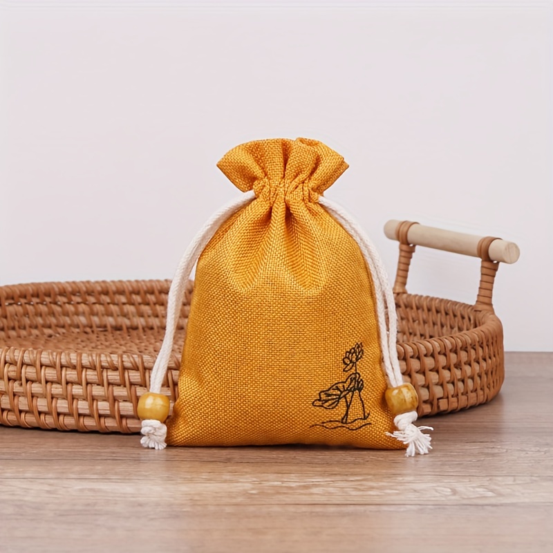 Mini Burlap Storage Bag, Drawstring Festival Party Candy Bag, Jewelry ...