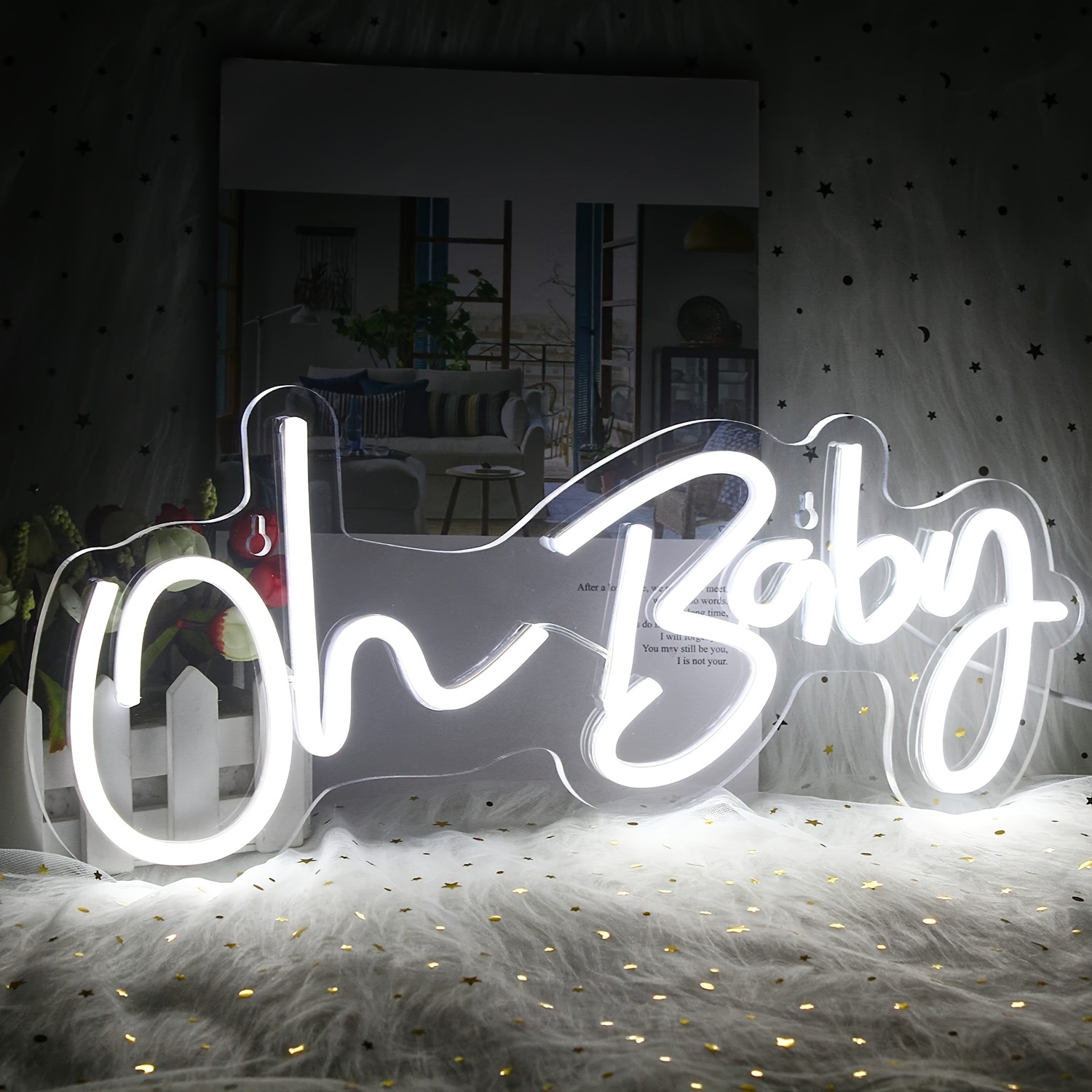Oh Baby Led Sign Neon Lettering White Neon Sign Luminous - Temu New Zealand