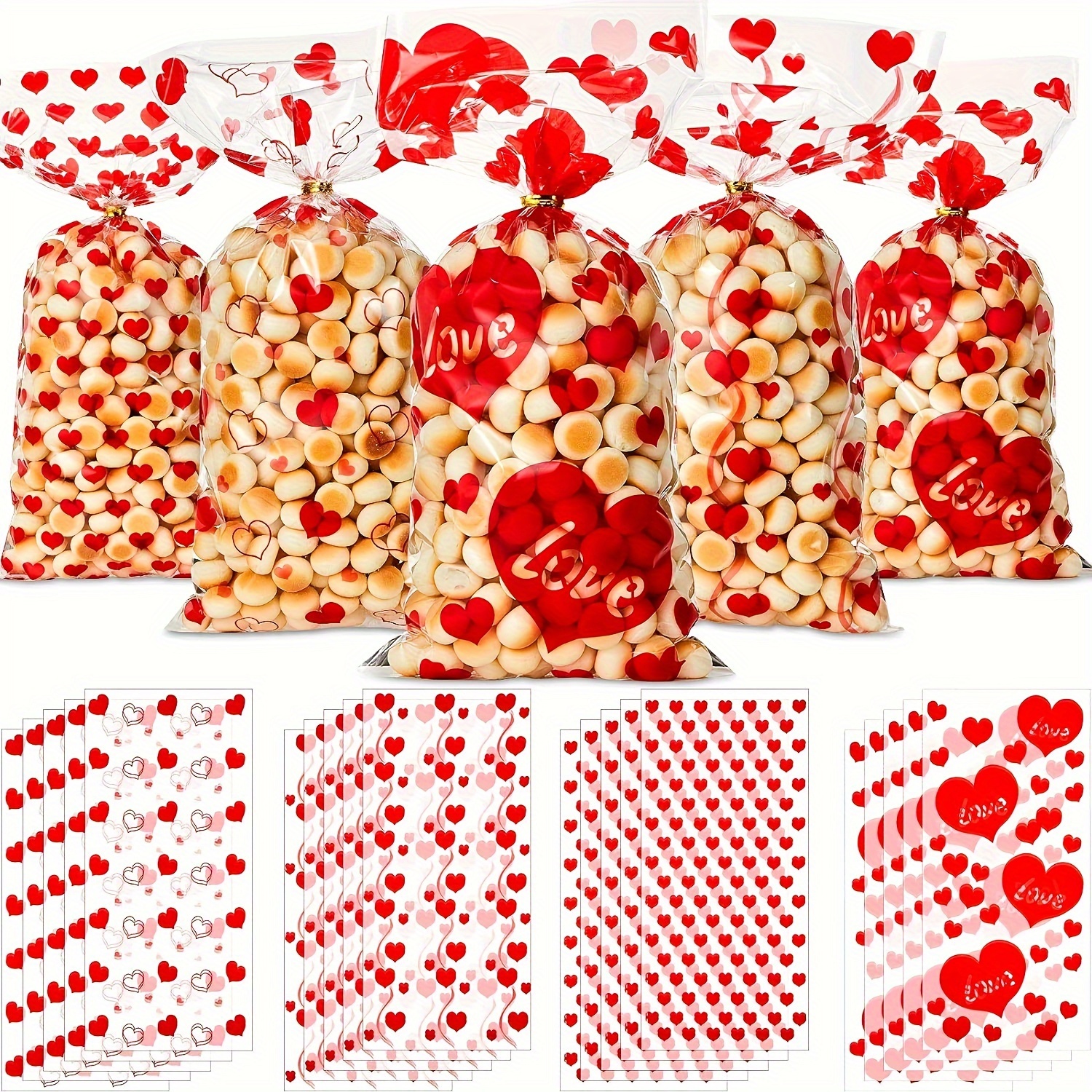 Valentine's Day Cellophane Bags Valentine Candy Bags Goodies - Temu New ...