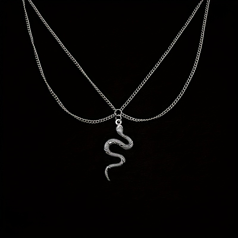 Men's Strange Exaggerated Retro Snake Pendant, Multi-layer Clavicle ...