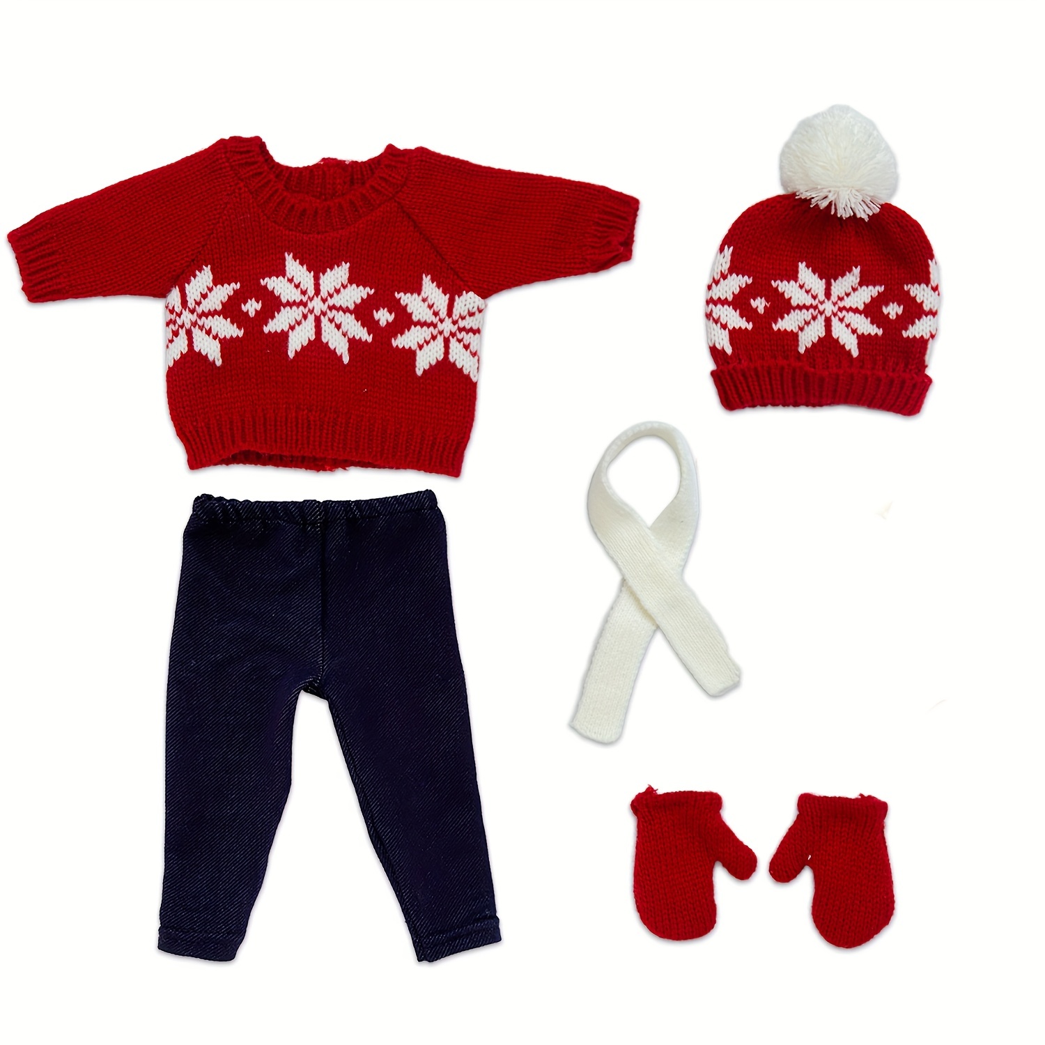 Christmas Sweater Set Doll Clothes Fit Dolls Hats Scarves - Temu Australia