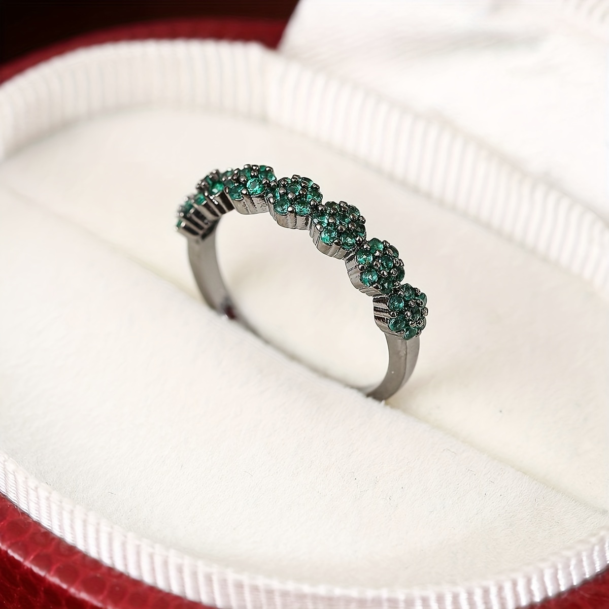 Classy Promise Ring Plated Cute Flower Design Paved Shining - Temu ...