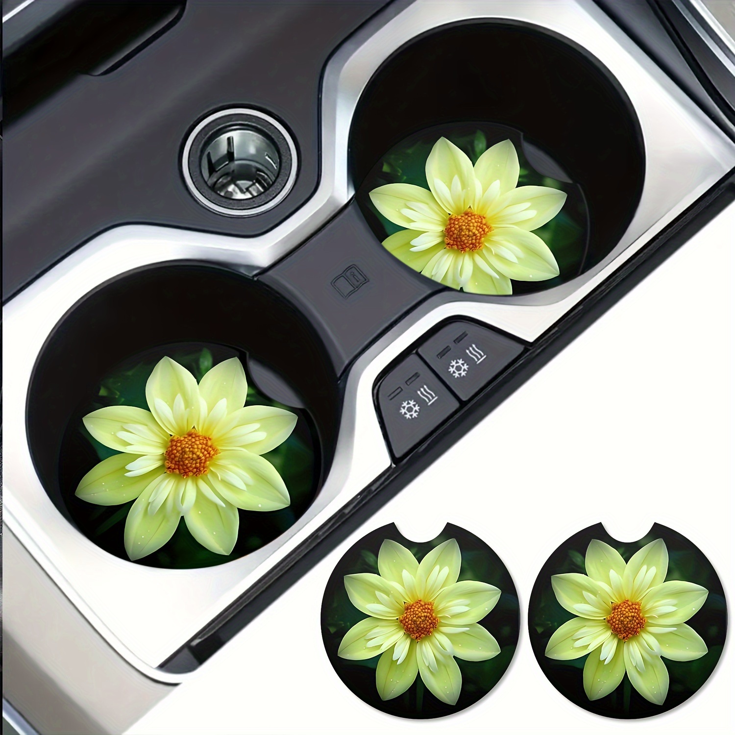 Universal Auto Anti Slip Insert Coasters With A Finger Notch - Temu ...