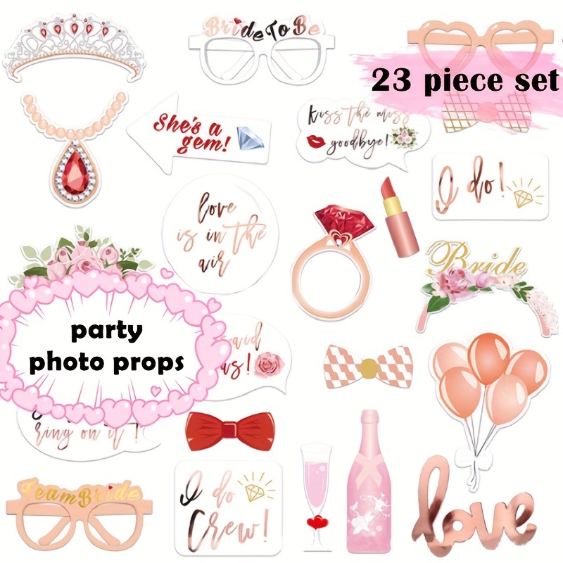 Single Party Photo Booth Props Signs Bridal Party Selfies - Temu