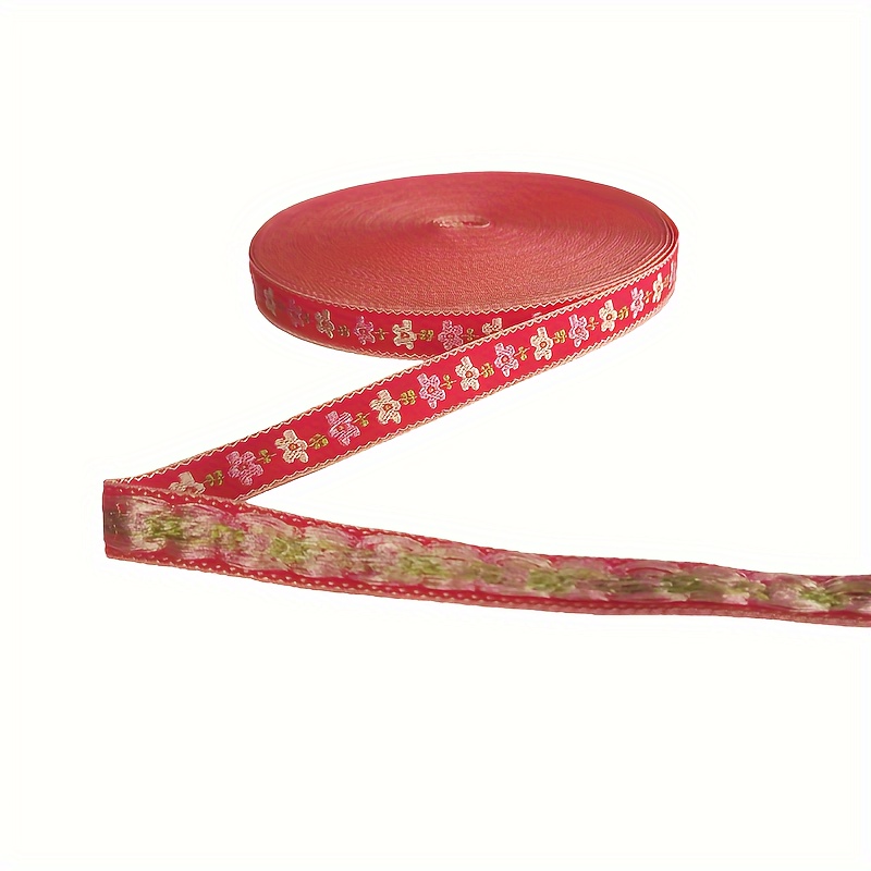 Jacquard Webbing Hanfu Embroidery Chinese Red New Year - Temu