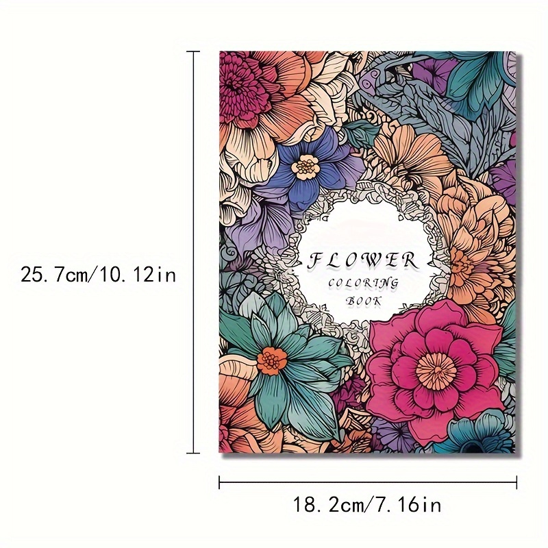 Beautiful Flower themed Coloring Book - Temu
