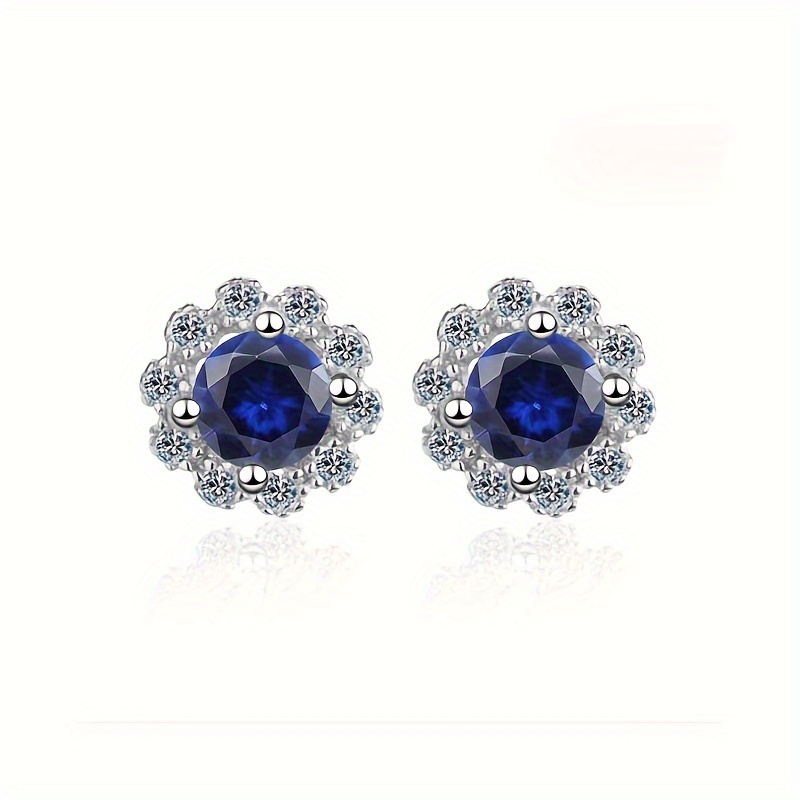 S925 Sterling Silver Twelve Month Birthstone Stud Earrings - Temu ...