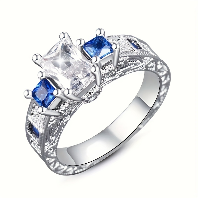 Romantic And Fashionable Versatile Three Stone Ring, Suitable For Daily ...