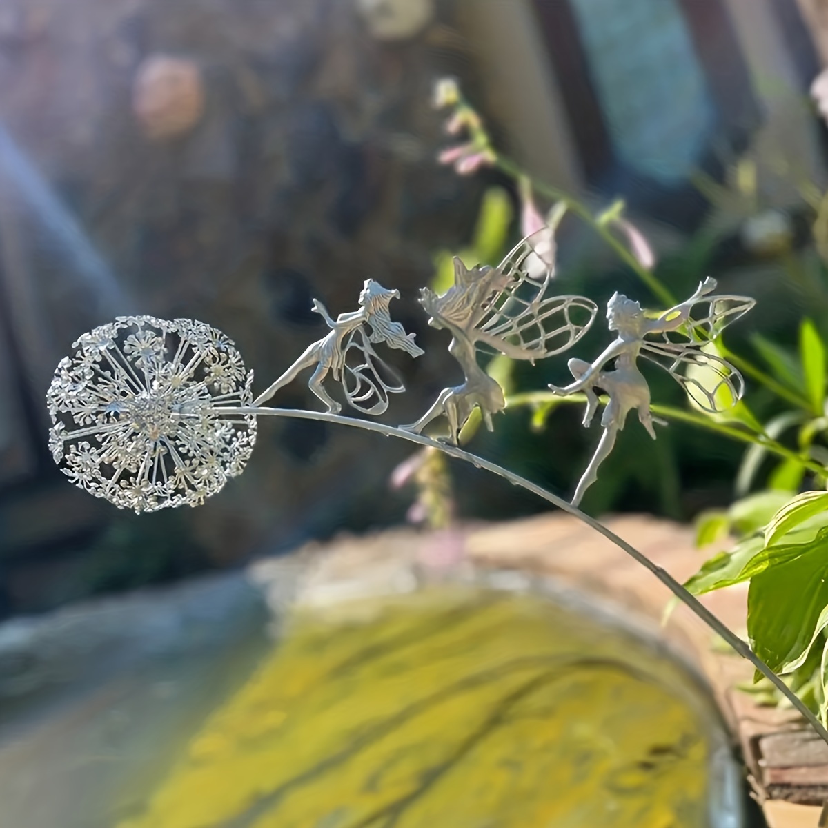 Flower Fairy And Dancing 3d Fairy Statue Garden Stake Metal - Temu