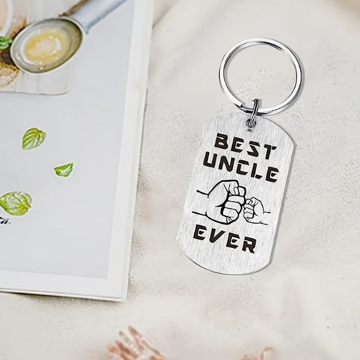 Best Uncle Creative Stainless Steel Laser Lettering Keychain Key Ring ...