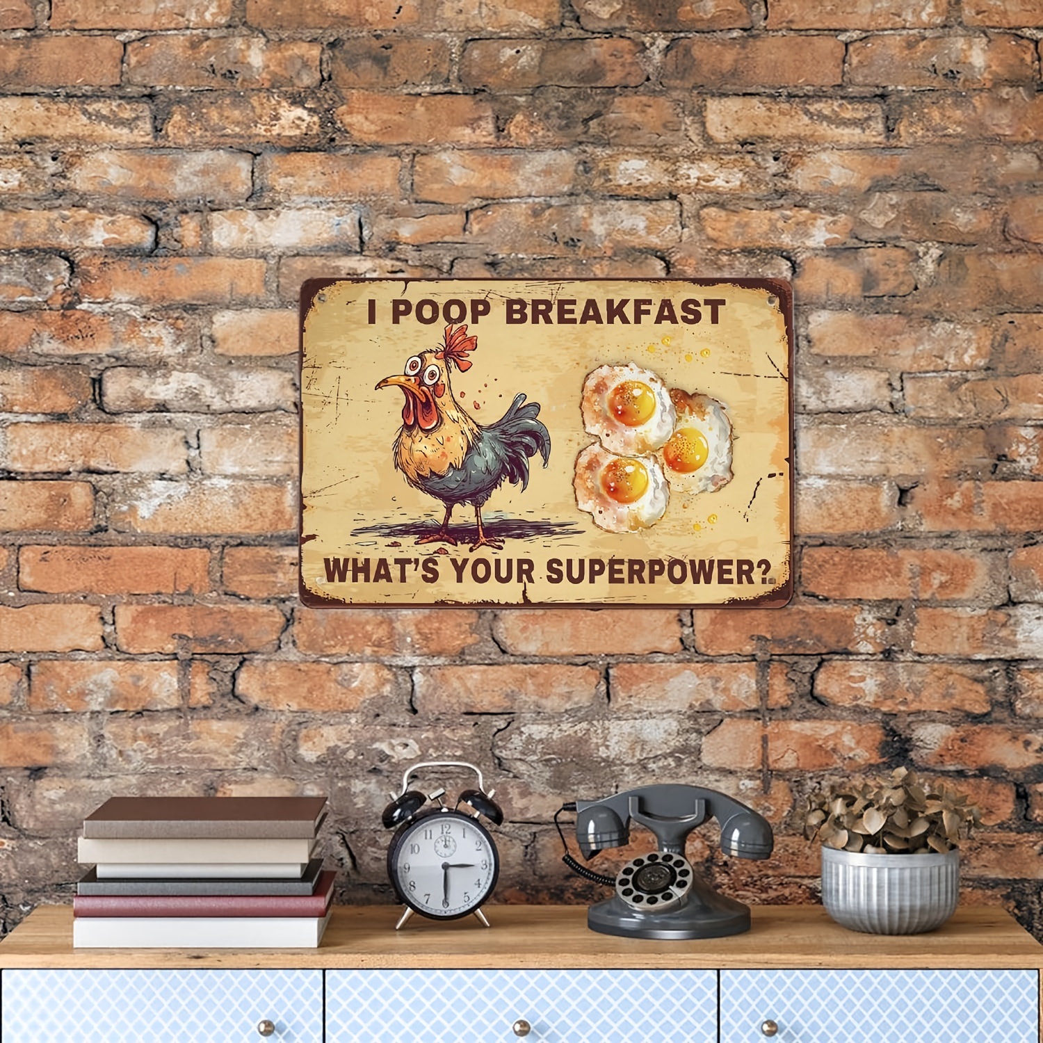 Retro Chicken Coop Sign Metal Chicken Signs Poop Breakfast - Temu ...