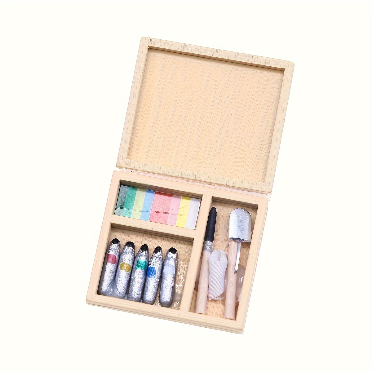 Dollhouse Miniature Wooden Paint Box Small Cloth Doll - Temu New Zealand