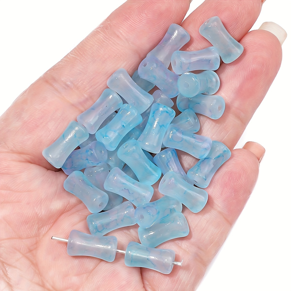 Glass Smudge Sprinkled Golden Imitation Jade Bamboo Knots - Temu United ...