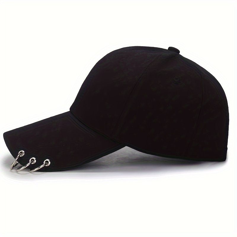 hip hop rings baseball cap solid color casual golf sports - Temu Australia