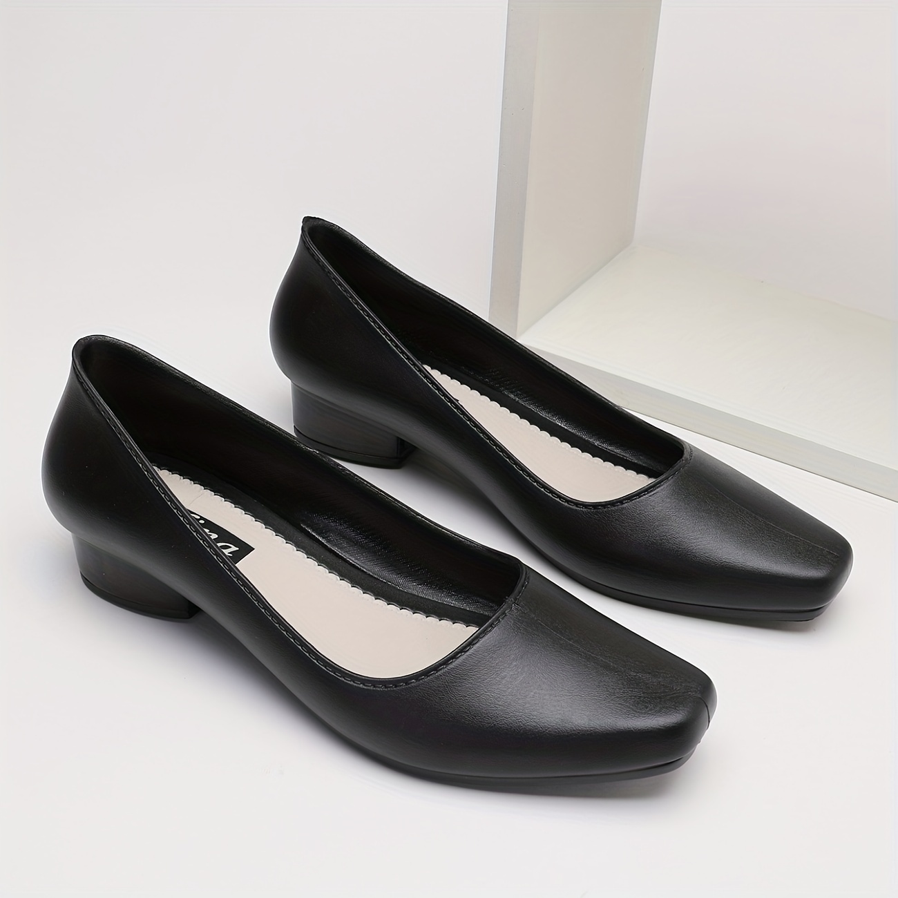 Womens Solid Color Work Shoes Shallow Mouth Slip Walking - Temu United ...