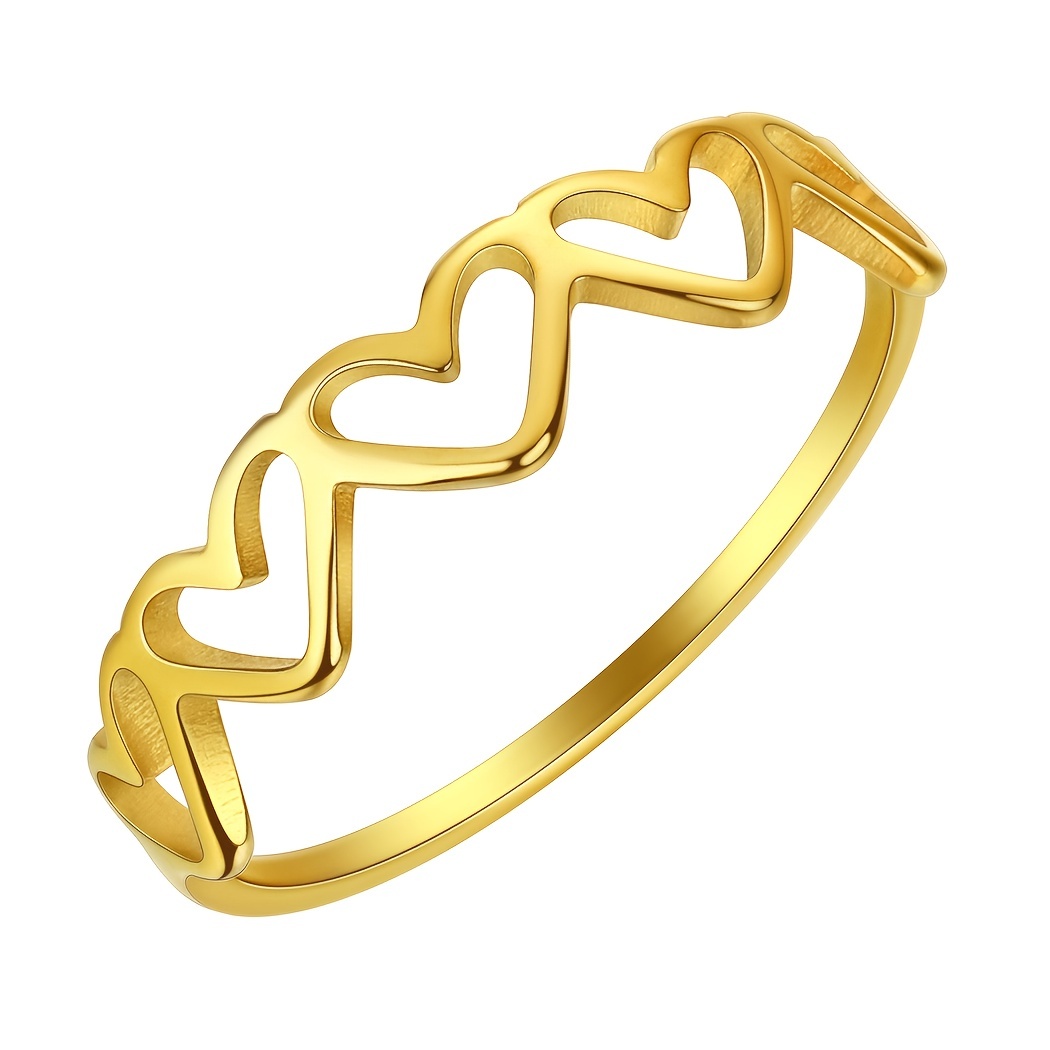 Trendy Finger Rings With Shape Of Hollow Love Heart, Fashion Geometric ...
