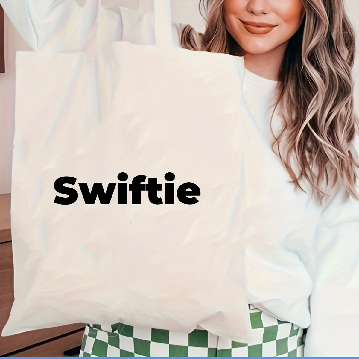 Swiftie Fancy Letter Print Tote Bag Gift Taylor Fans Casual - Temu New ...