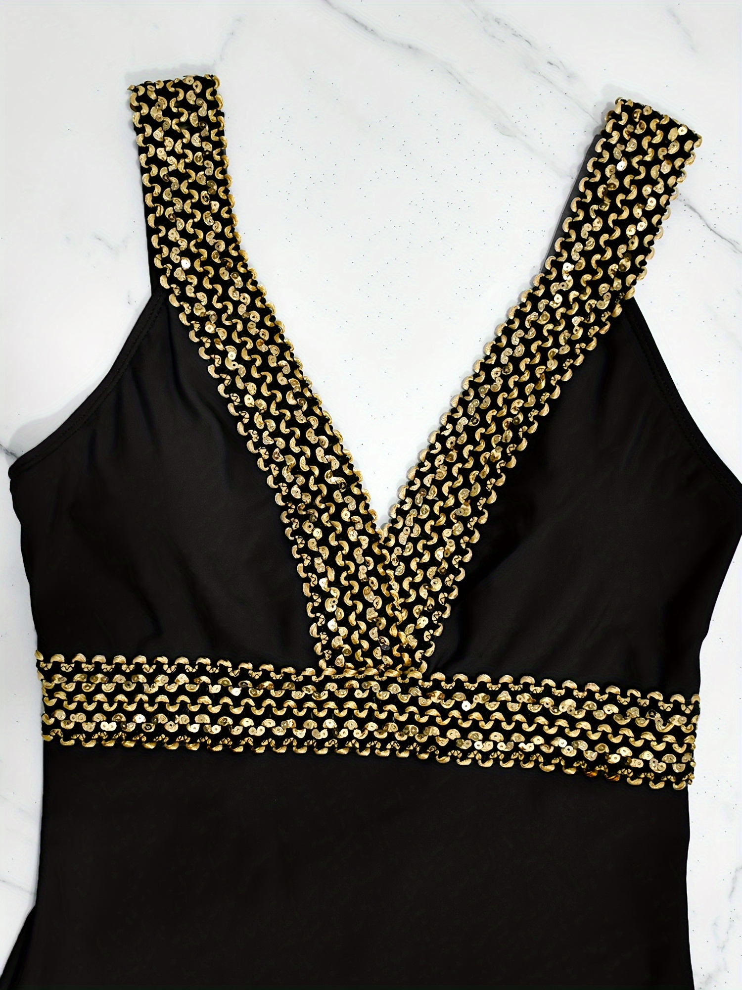 Black V Neck One Piece Swimsuit Back Backless Tummy - Temu Philippines