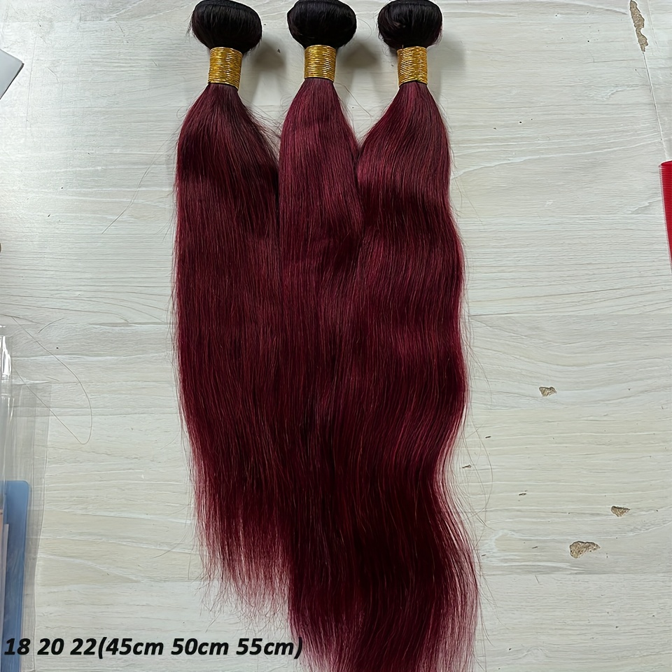 1/3pcs Paquetes Cabello Humano Remy Ombre 1b/99j Paquetes - Temu Mexico