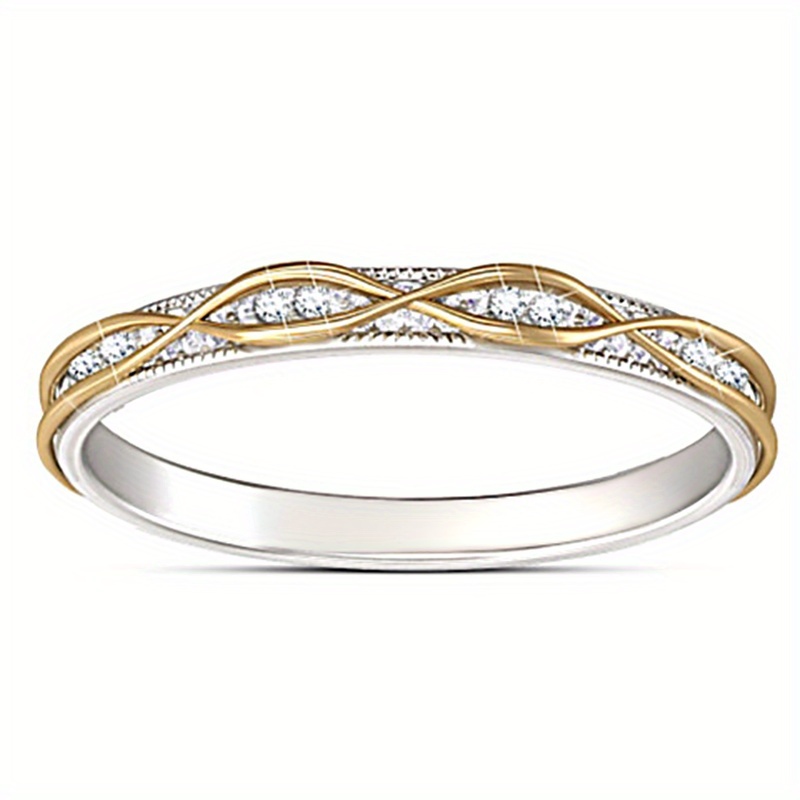 Exquisite Plated Alloy Ring Inlaid Shiny April birthstones - Temu