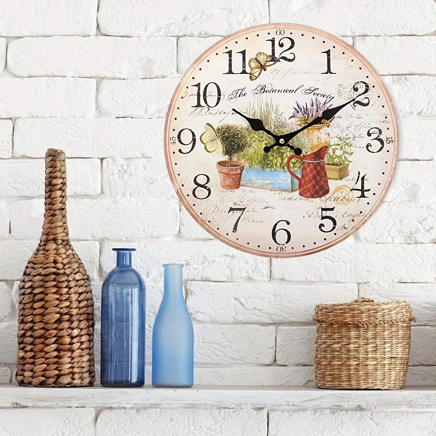round retro garden wall clock kitchen office living room - Temu Australia