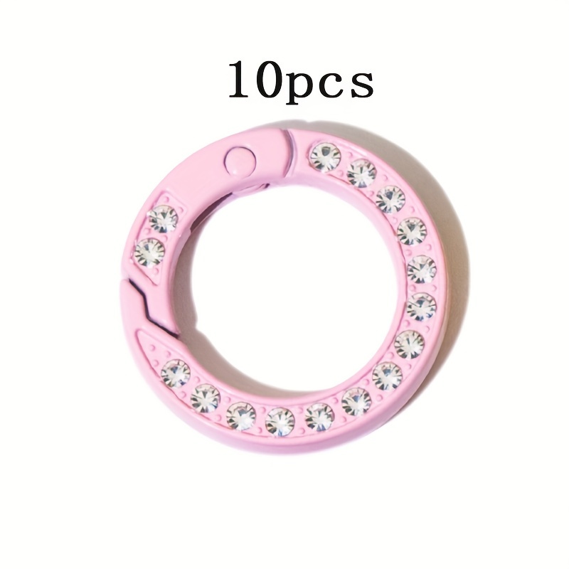 Colorful Stainless Steel Circle Spring Buckles Inlaid Rhinestones ...