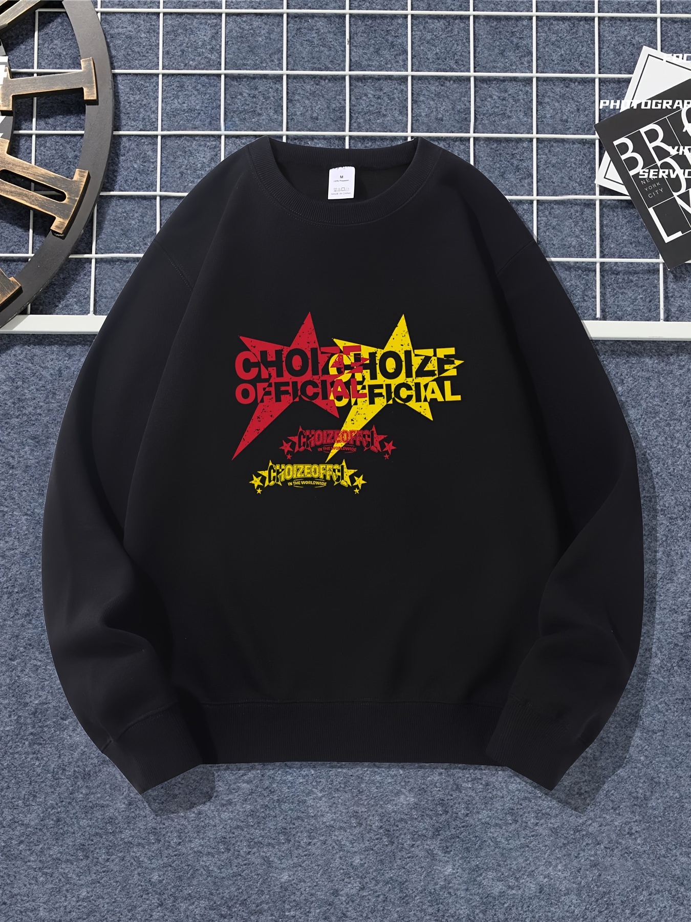 men's casual crew neck sweatshirt soft polyester machine - Temu Australia