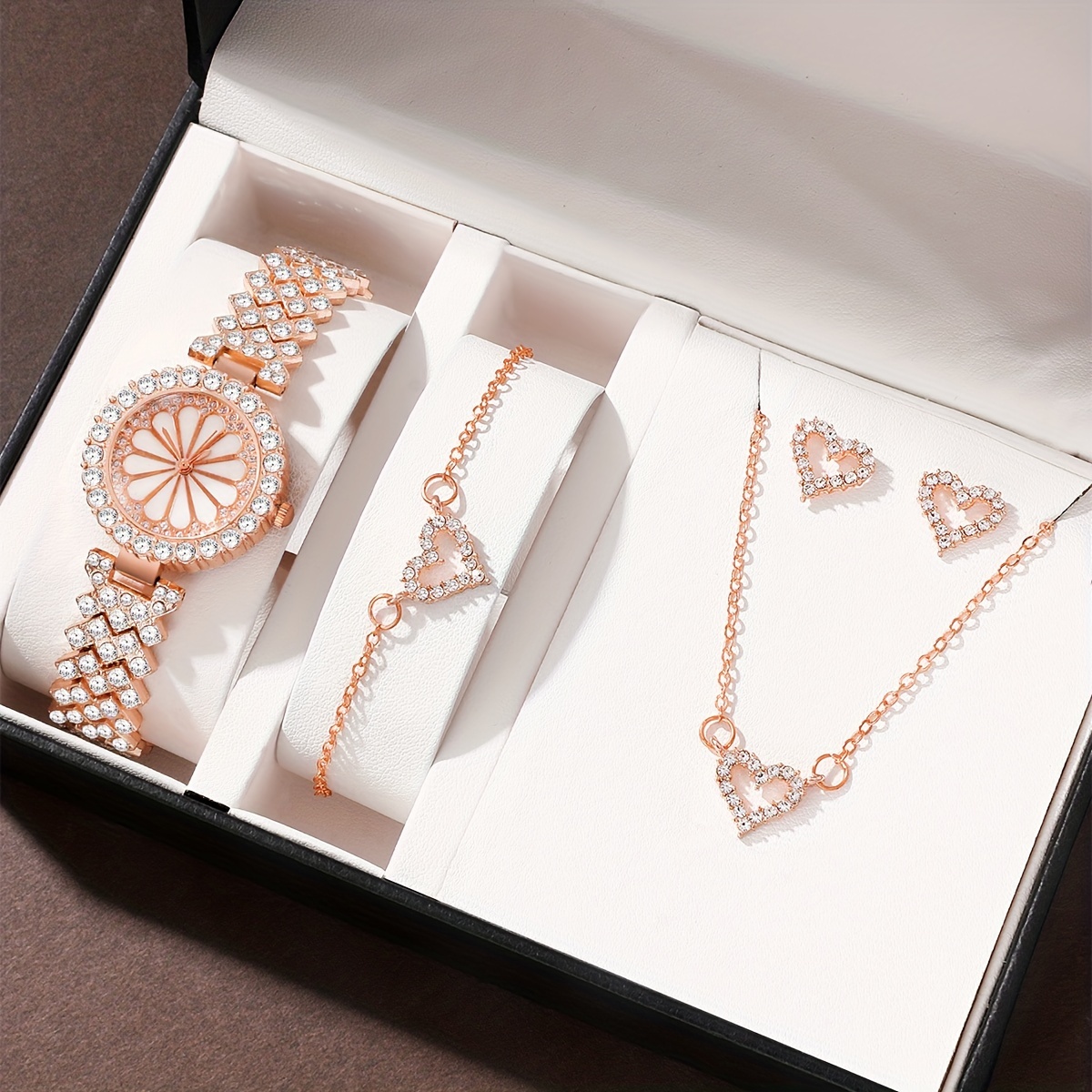 Women's Watch Luxury Rhinestone Quartz Watch Sparkling - Temu United ...