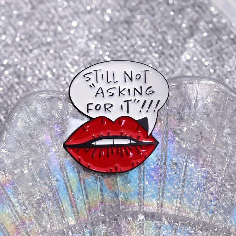 Red Lip Letter Pin Men Interesting Jewelry - Temu