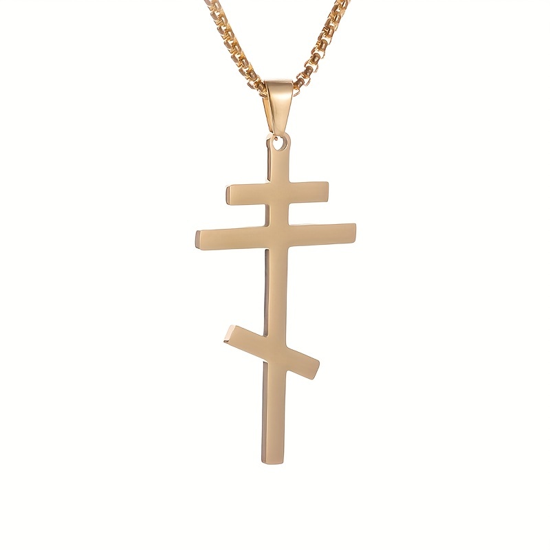 Road Sign Cross Stainless Steel Pendant Necklace For Men And Women ...