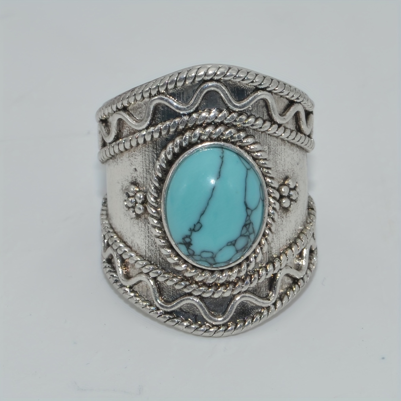 Bohemian Style Vintage Wide Ring Black Synthetic Gemstone - Temu United ...