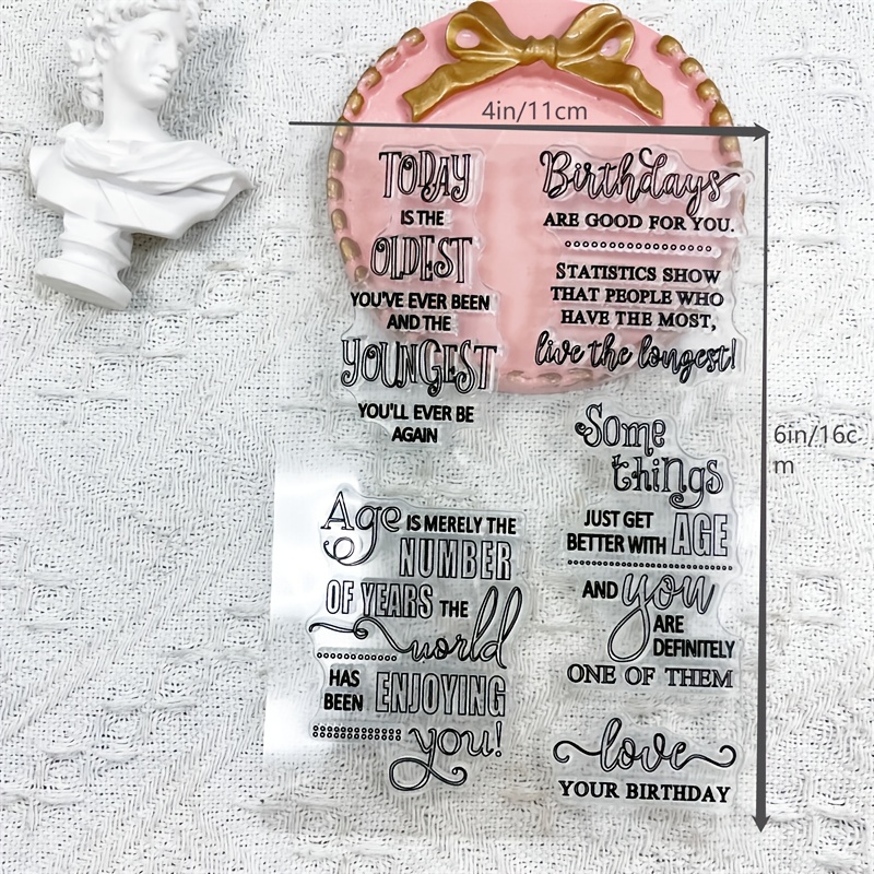 English Transparent Stamp Silicone Stamp Clip Craft Diy Card - Temu