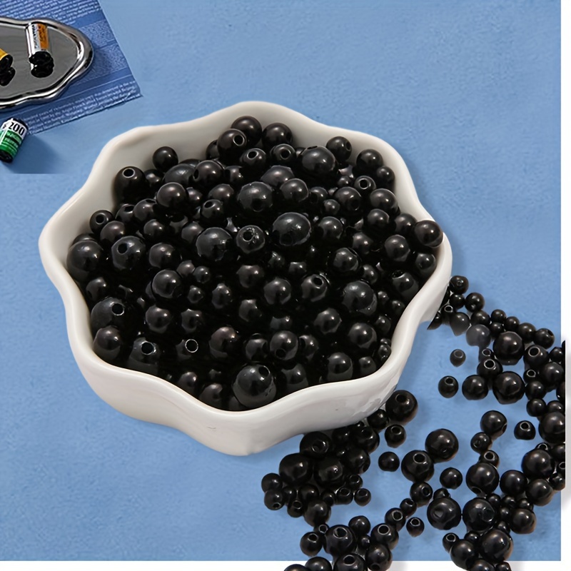 Candy Color Abs Straight Hole Imitation Pearl Beads Jewelry - Temu ...