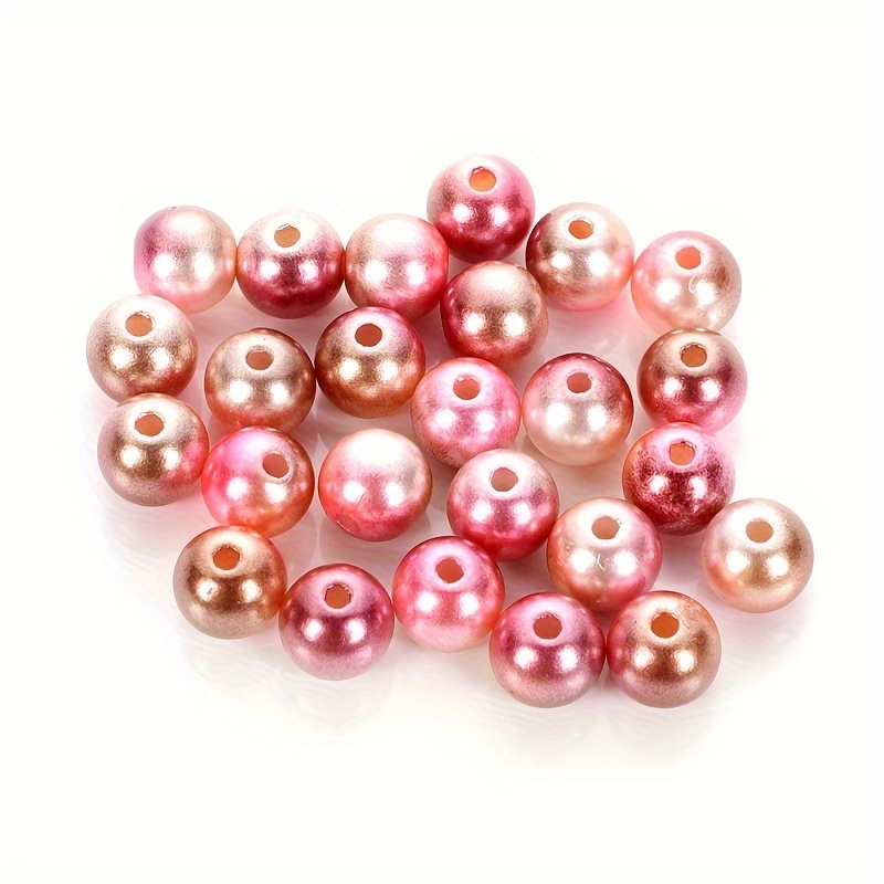 Mixed Colorful Abs Imitation Pearl Round Perforated Resin - Temu United ...