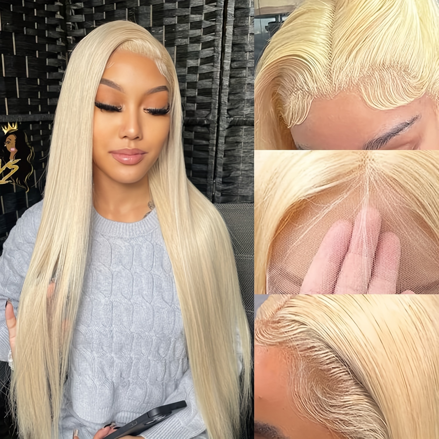 613 Blonde Straight Lace Front Wigs Human Hair Pre Plucked - Temu South ...