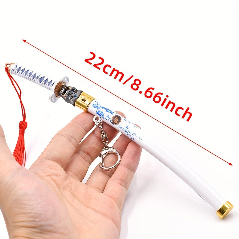 22cm Kunitsuna Sword Model Blue And White Game Peripherals With Spring ...