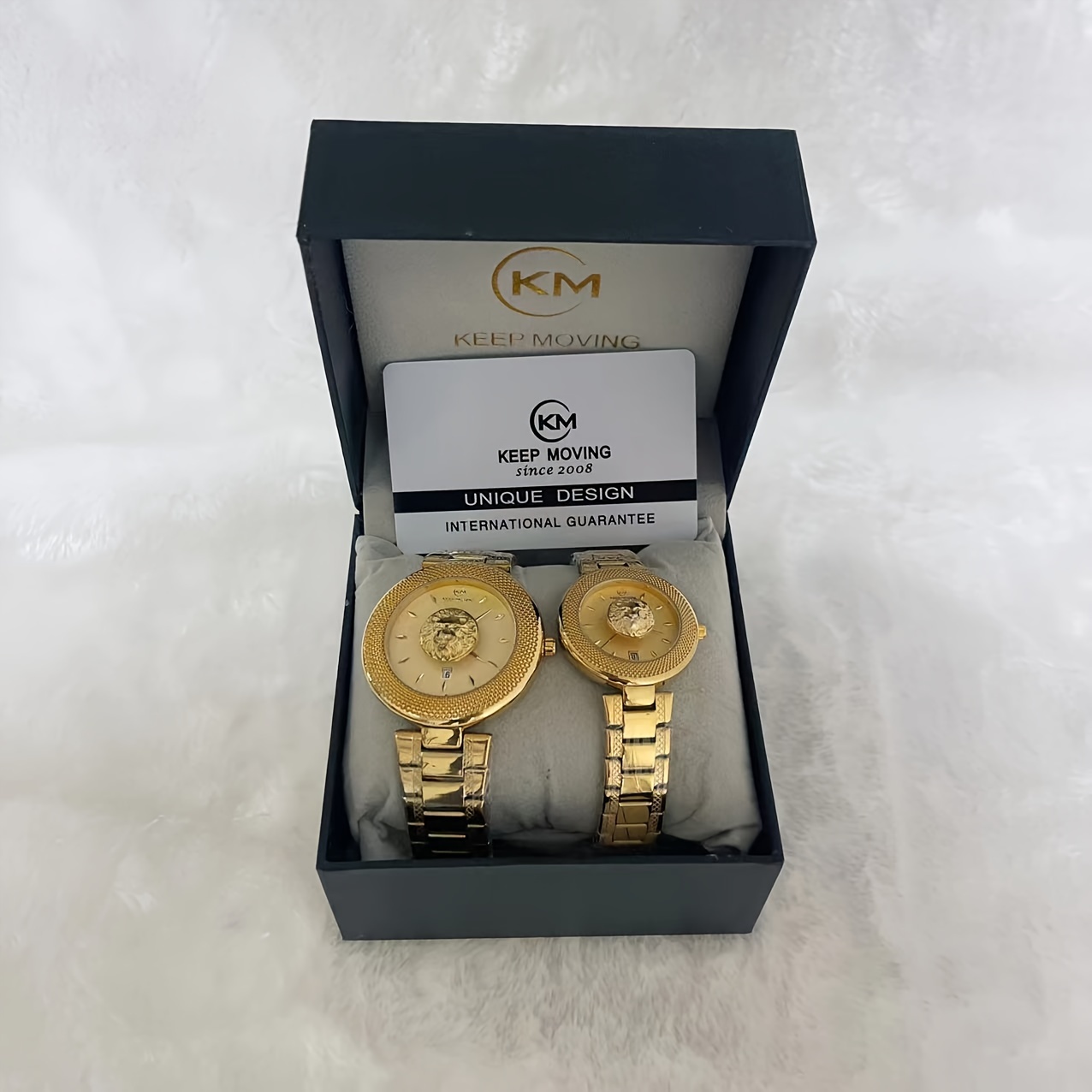 2pcs Business Casual Fashion Couples Waterproof Quartz Watches With ...