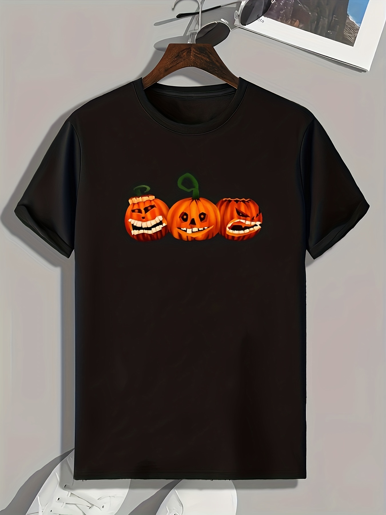 Halloween Pumpkins Print Men's Graphic T shirt Casual Comfy - Temu Norway