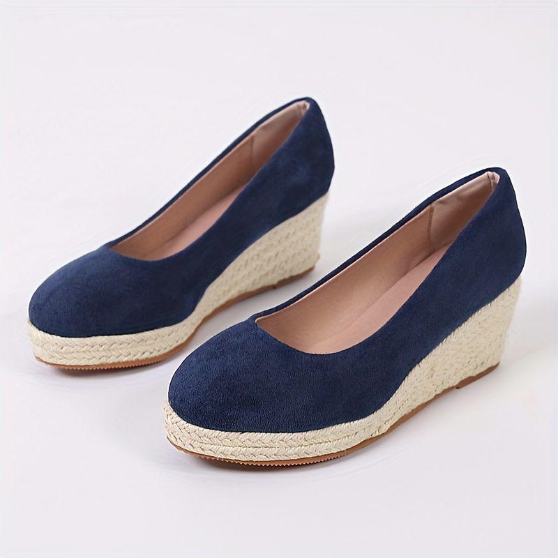 Platform Shoes Women s Solid Color Slip Shallow Mouth Daily - Temu ...