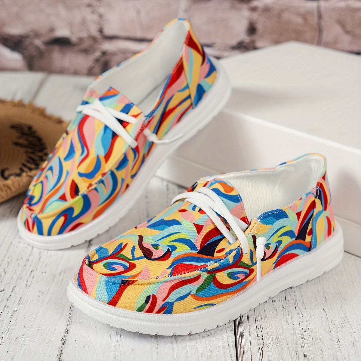 Womens Colorful Canvas Shoes Casual Round Toe Low Top - Temu United Kingdom