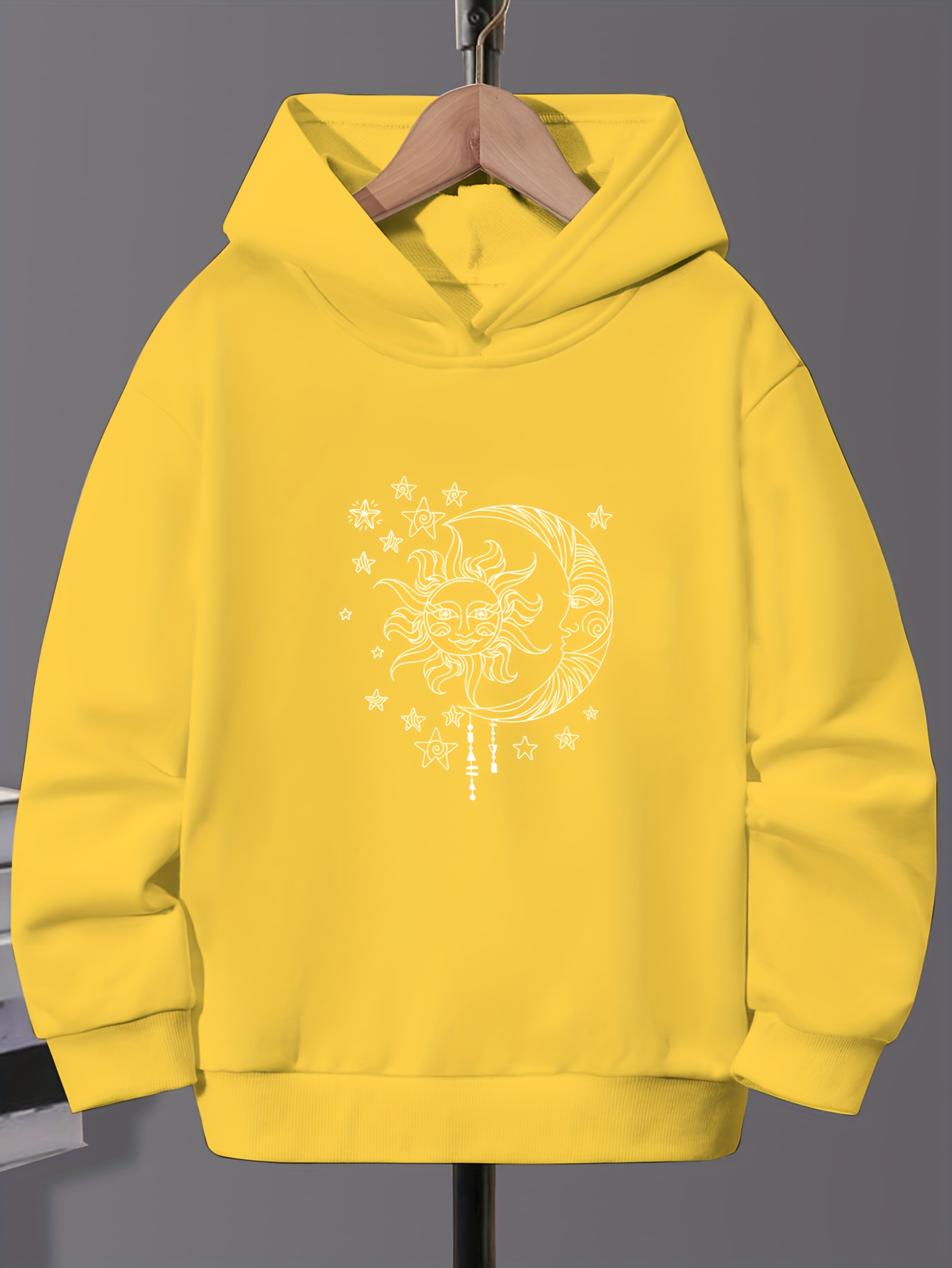 Sun Moon Starts Cartoon Print Kids Girl's Hoodies Trendy - Temu Netherlands