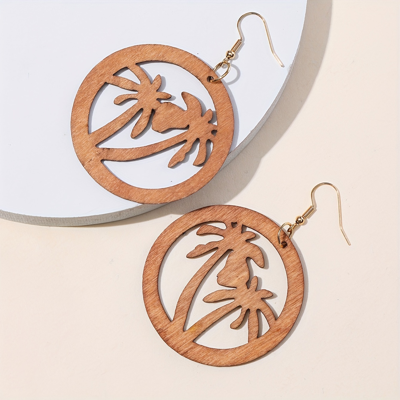 Drop Earrings Wooden Pendant + Coconut Tree Design Match - Temu United ...