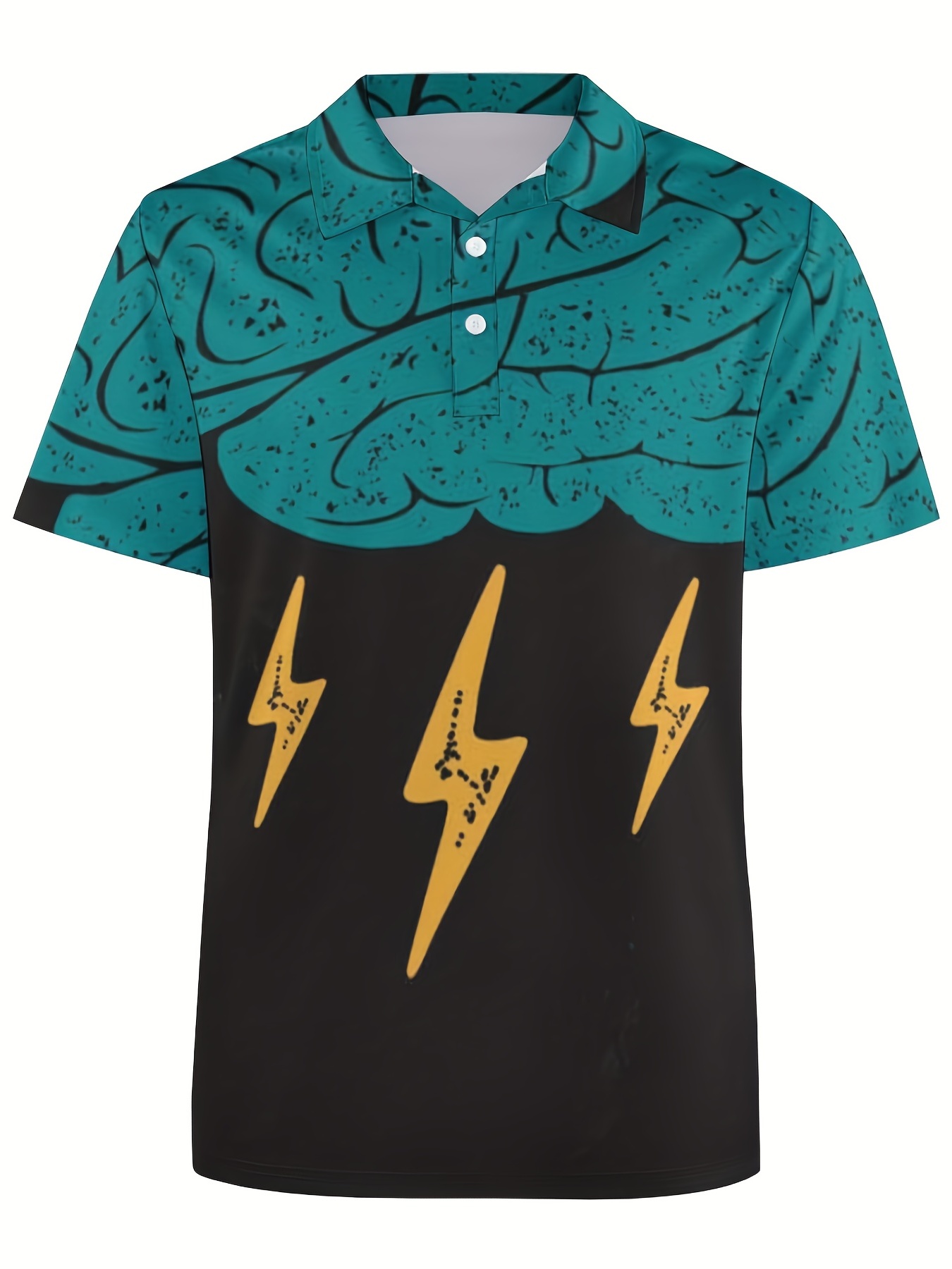 Lightning Pattern Casual Slightly Stretch Button Short - Temu Norway