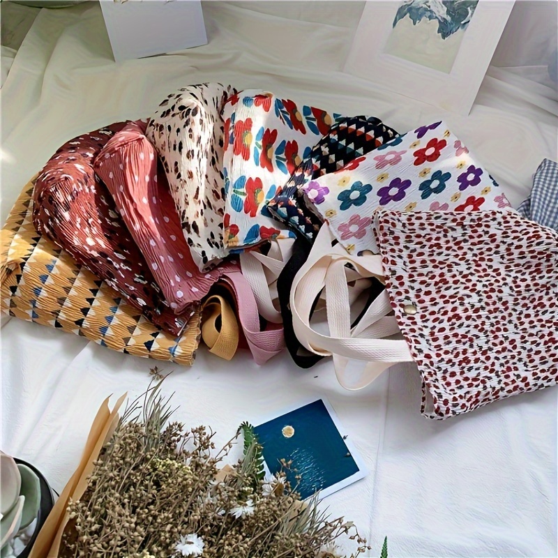 Lovely Floral Pattern Handbag Aesthetic Canvas Tote Bag - Temu Australia