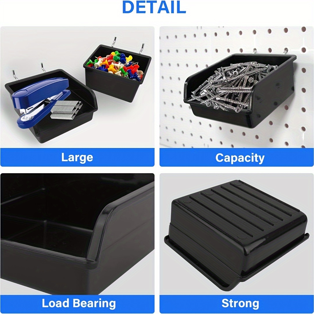 Peg Board ELEAD Pegboard Bins Organizer Set 12-Pack - Durable Storage ...