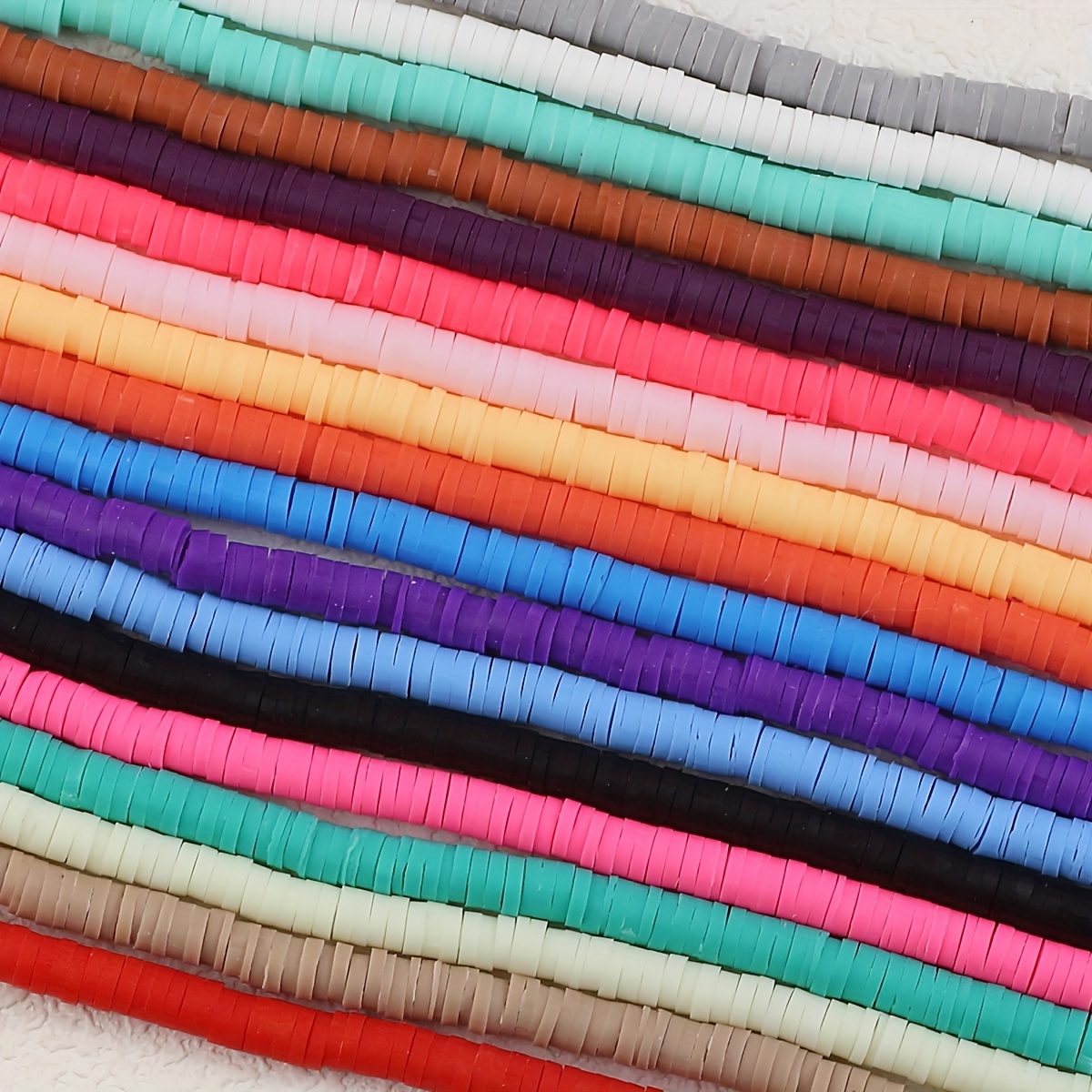 2 Strands Polymer Clay Thin Partition Boho Style Beads - Temu