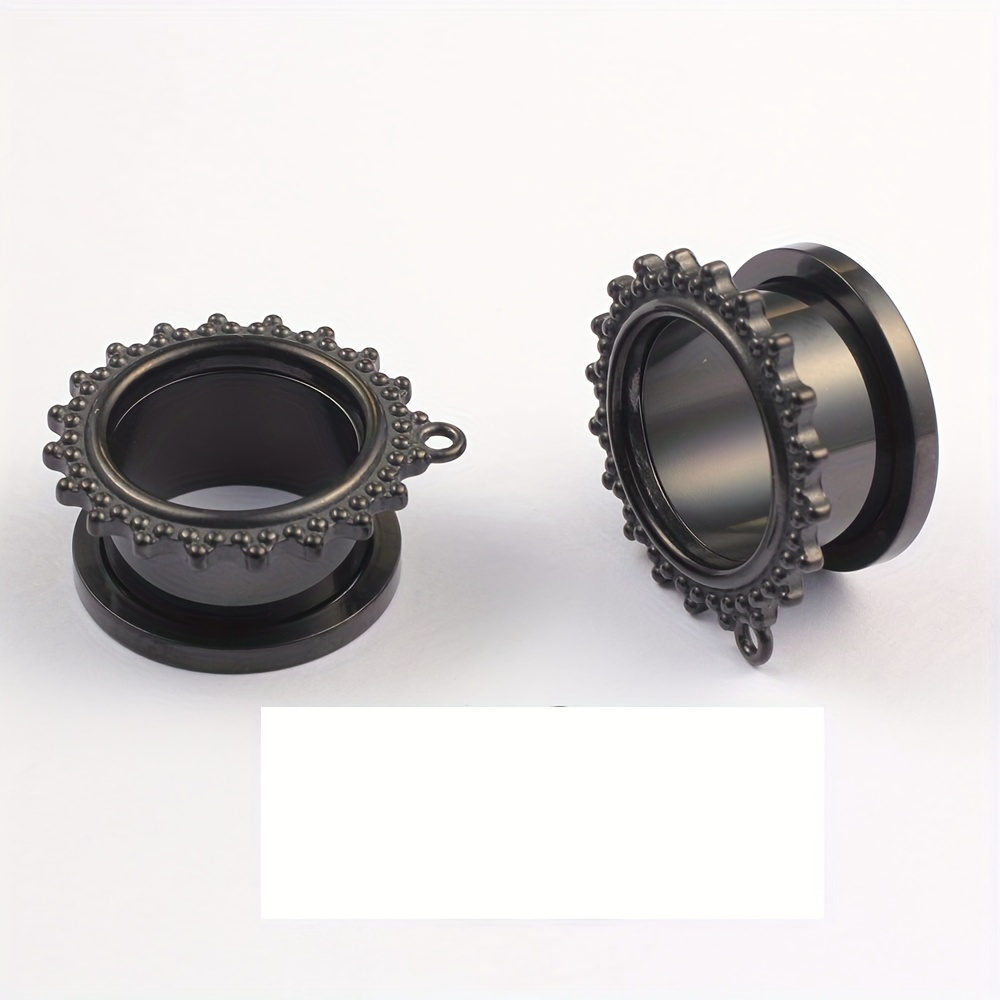 Stainless Steel Ear Plugs Set Punk Style Gothic Ear Piercing - Temu Netherlands